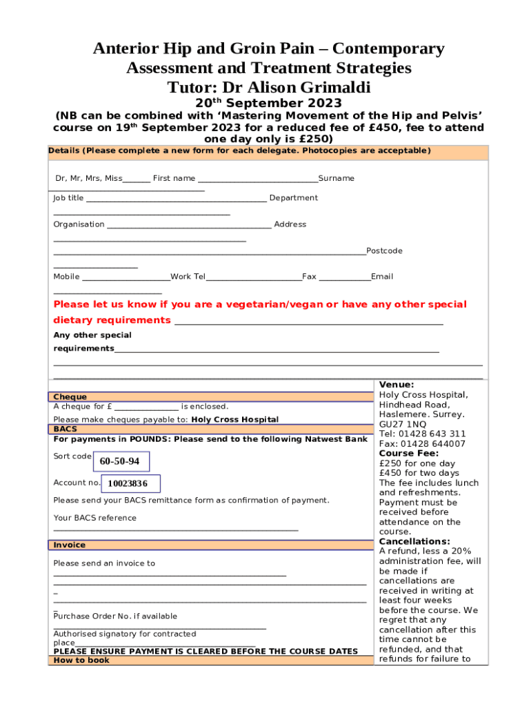 Diagnosis and management of anterior hip & groin pain Doc Template ...
