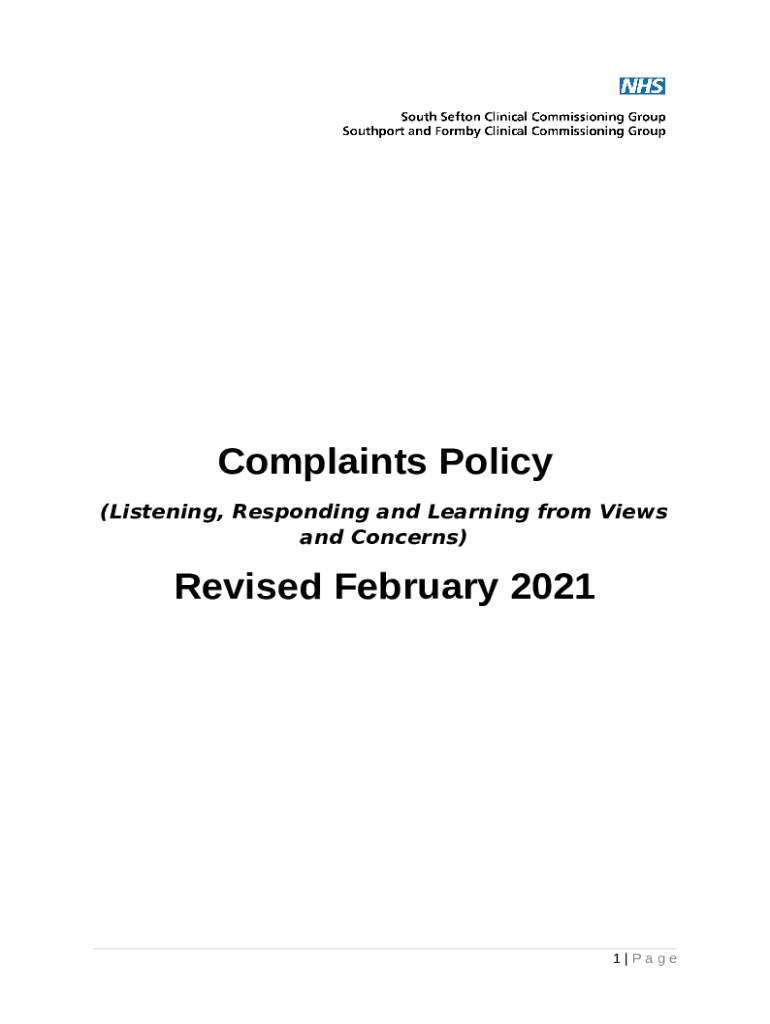 Make a compliment or complaint Doc Template | pdfFiller