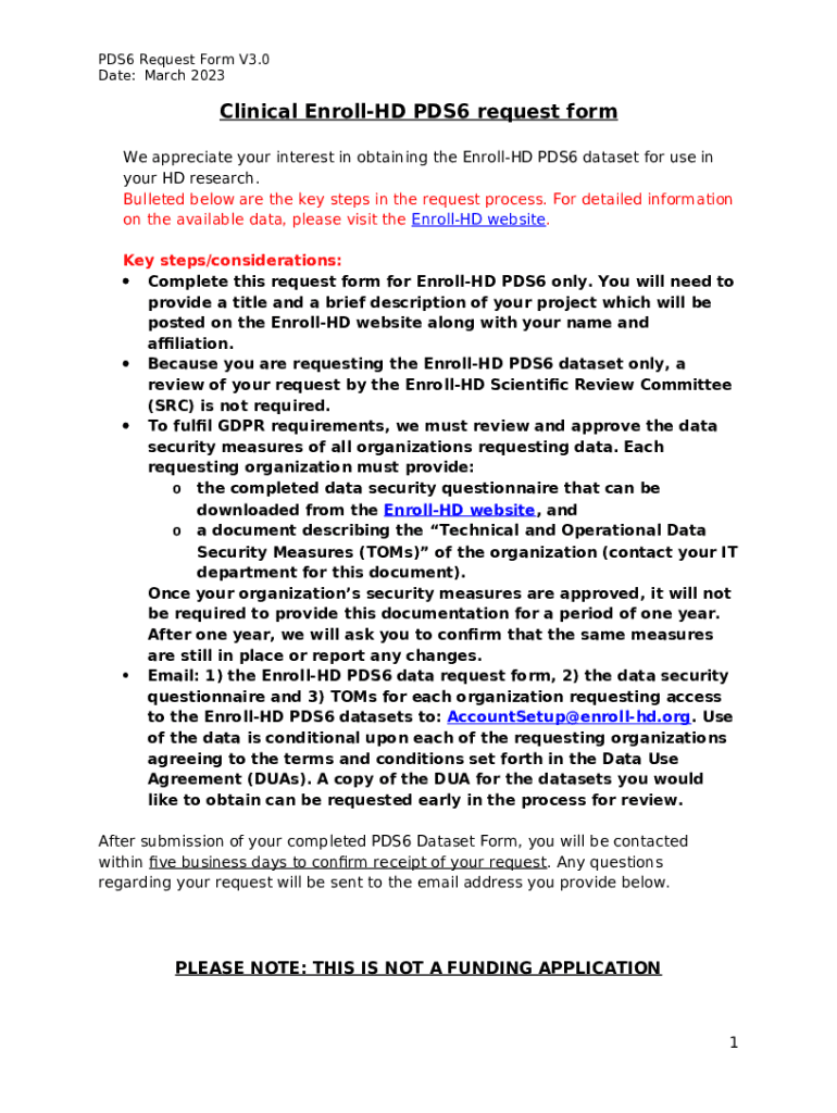 PDS6 request Doc Template | pdfFiller