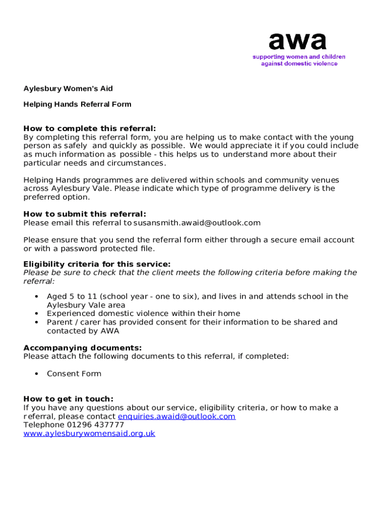 Helping hands: facilitation programme - Women's Aid Doc Template ...