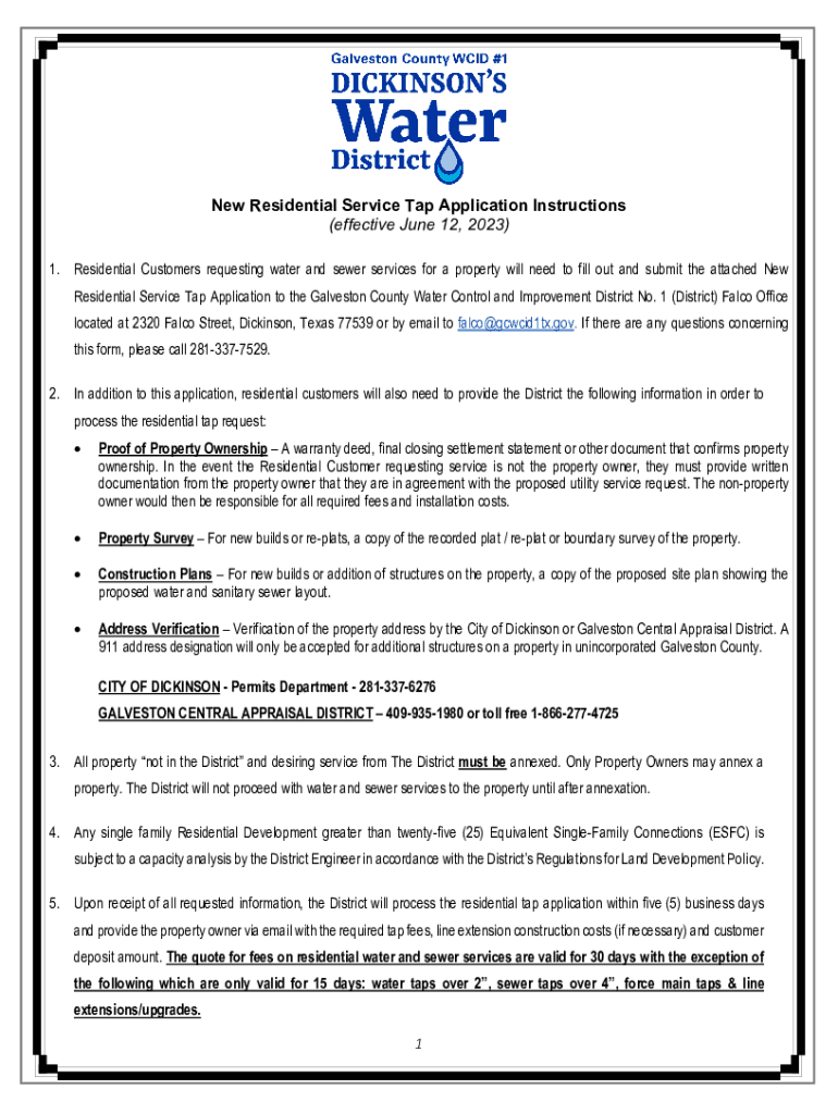 Fillable Online New-Residential-Service-Tap-Application. ... Fax Email ...