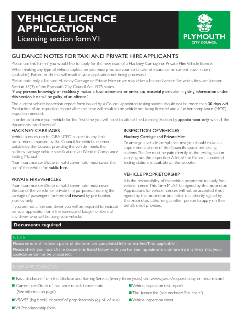 Fillable Online Apply for a private hire vehicle licence Fax Email ...