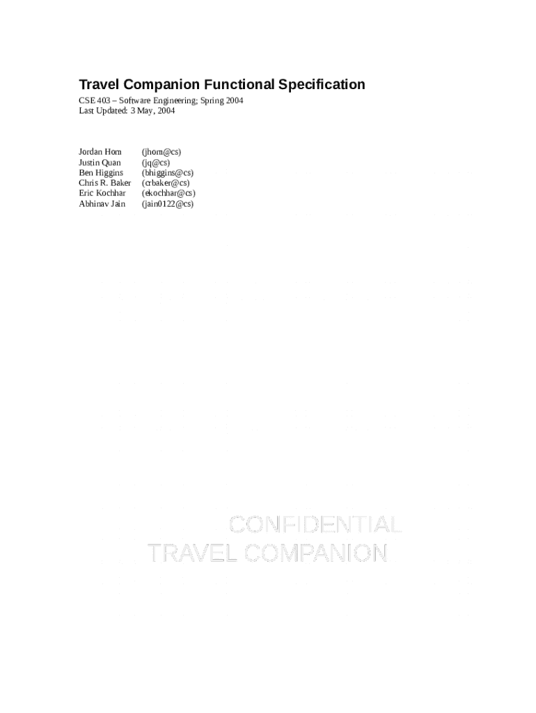 CSE403: Software Engineering - University of Washington Doc Template | pdfFiller