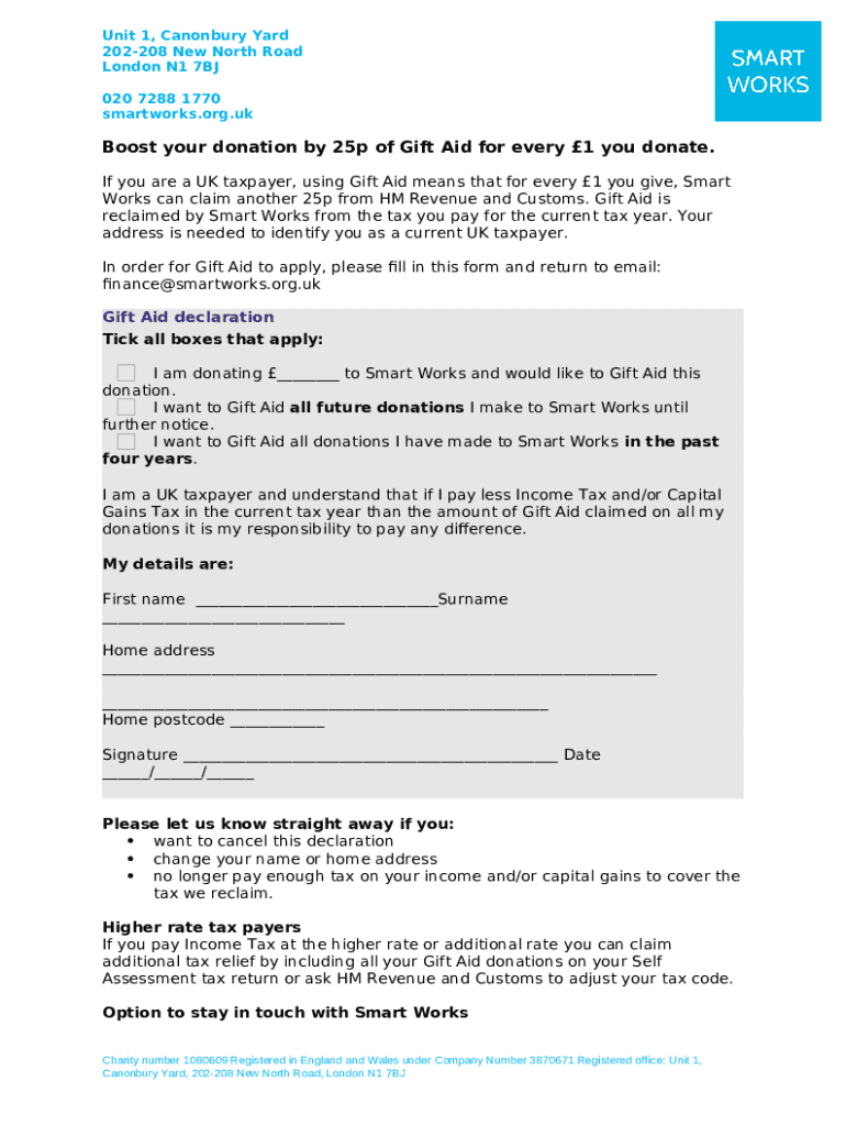 One simple action, one big impact: 5 facts about Gift Aid Doc Template | pdfFiller