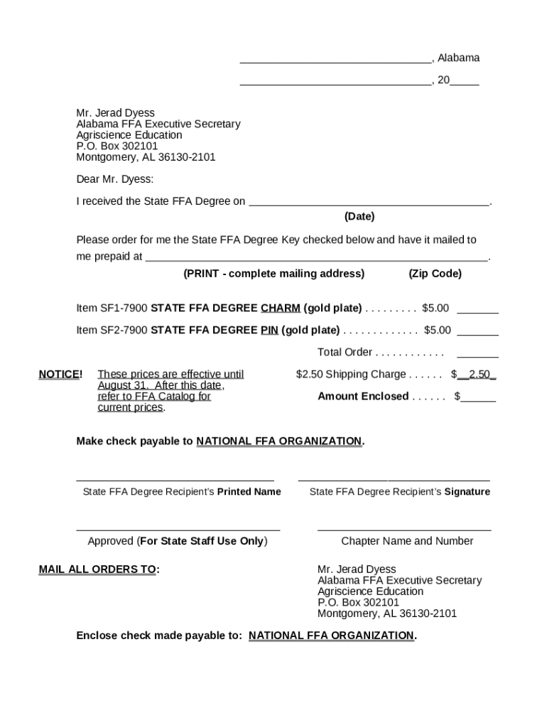 American FFA Degree Handbook Doc Template | pdfFiller