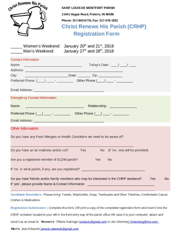 Christ Renews His Parish Brochure and Registration ... Doc Template ...