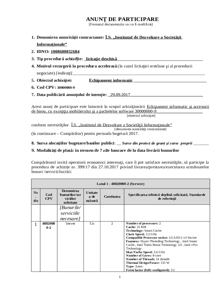 DE PARTICIPARE Doc Template | pdfFiller