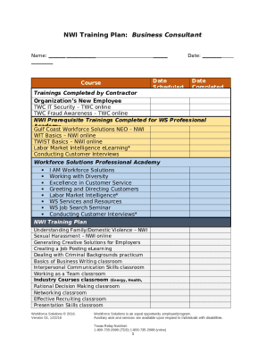 Workforce Solutions Staff Training Plan:Build Your Own ... Doc Template ...