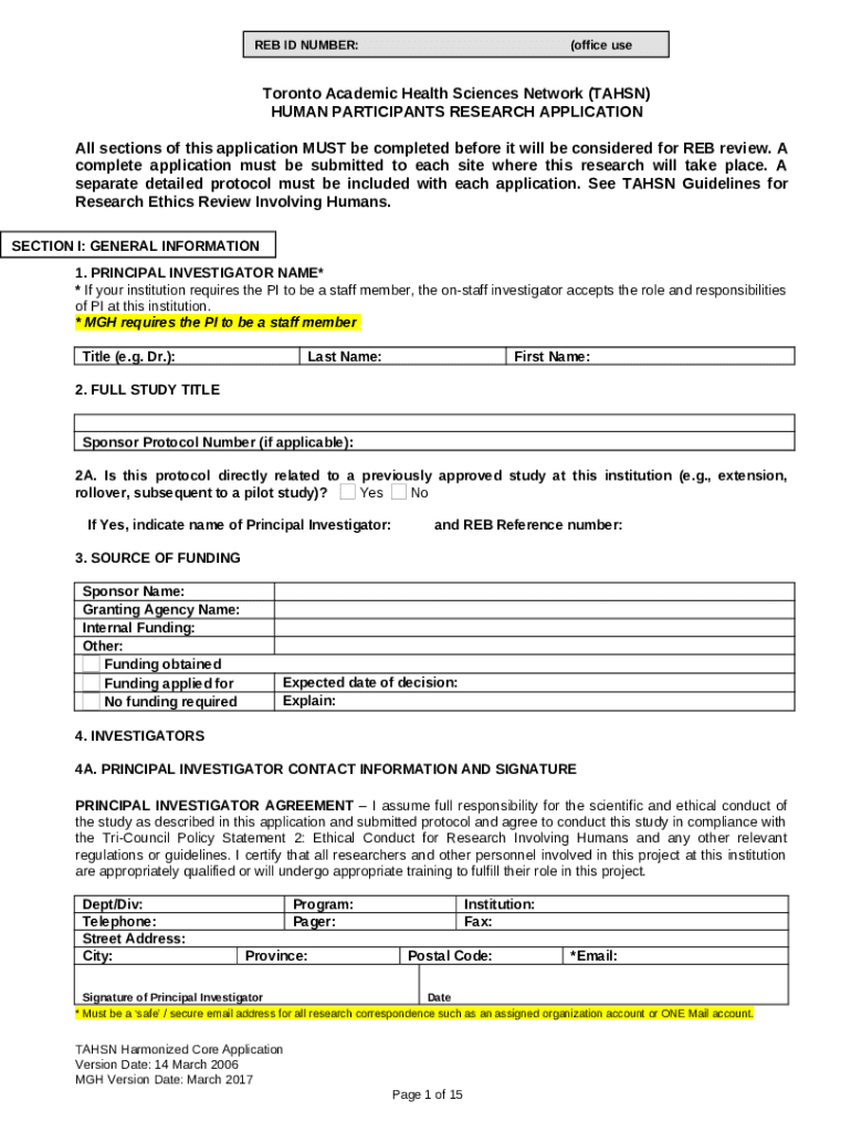 HUMAN PARTICIPANTS RESEARCH APPLICATION Doc Template | pdfFiller