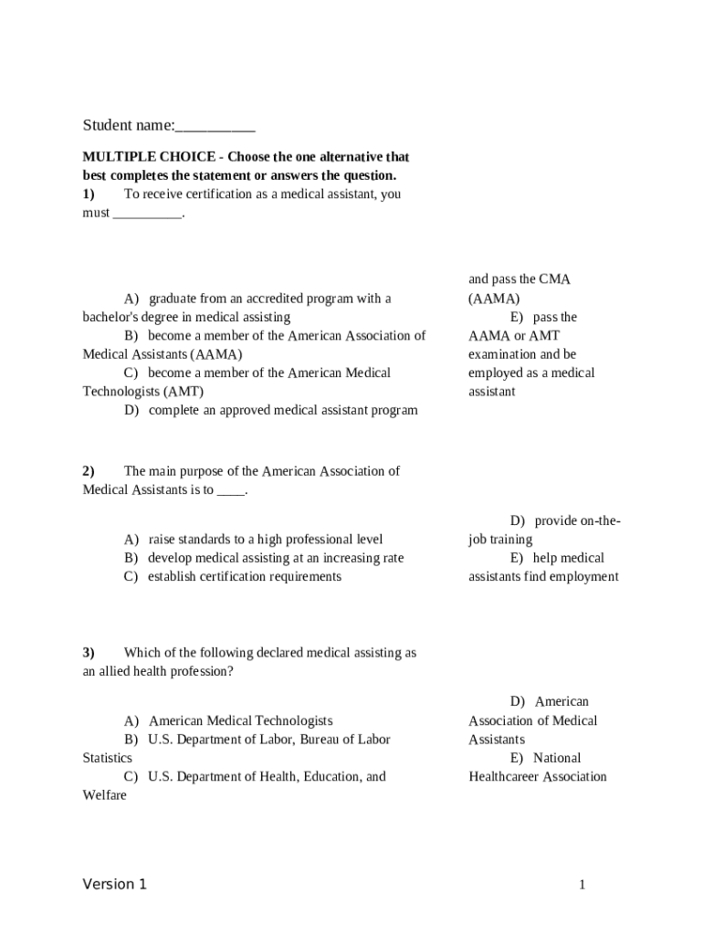 MA Review - Chapter 1 Flashcards Doc Template | pdfFiller