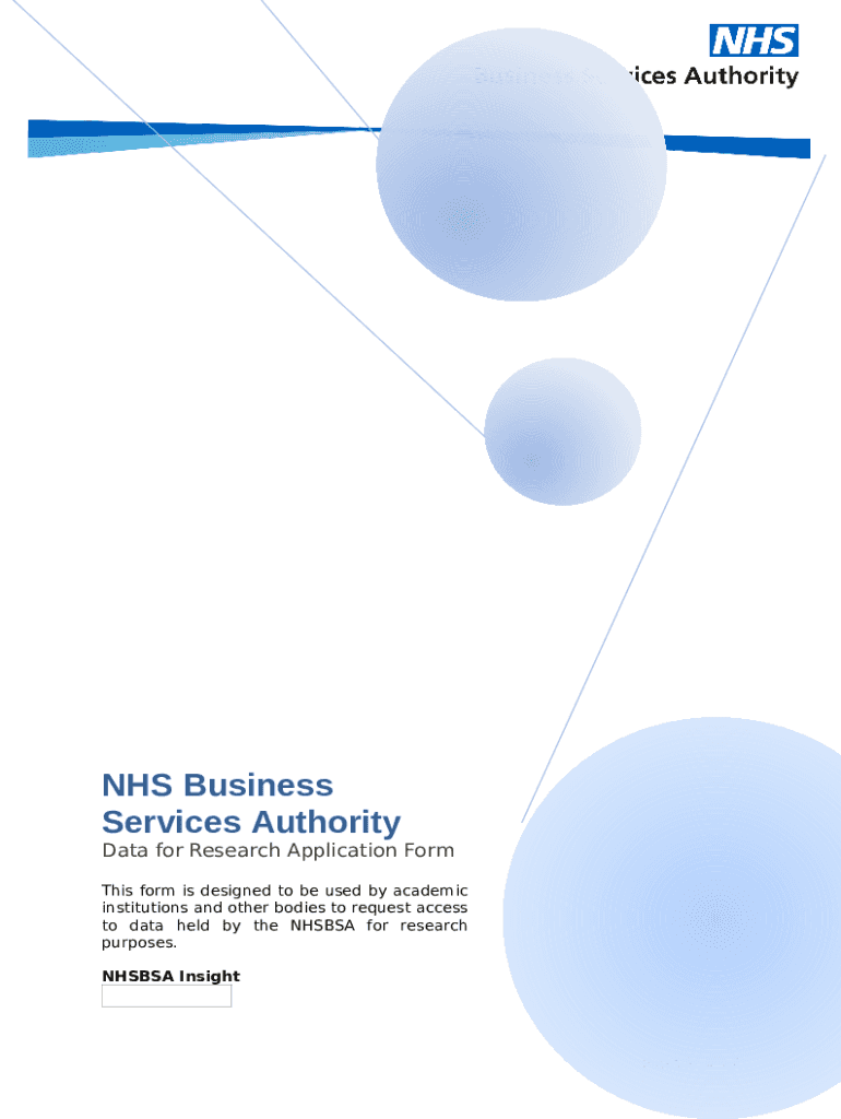 NHS Business Services Authority. Data for Research Application Doc ...