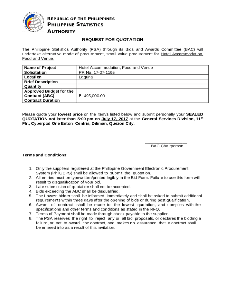 CRS - PSA Procurement - Philippine Statistics Authority Doc Template ...