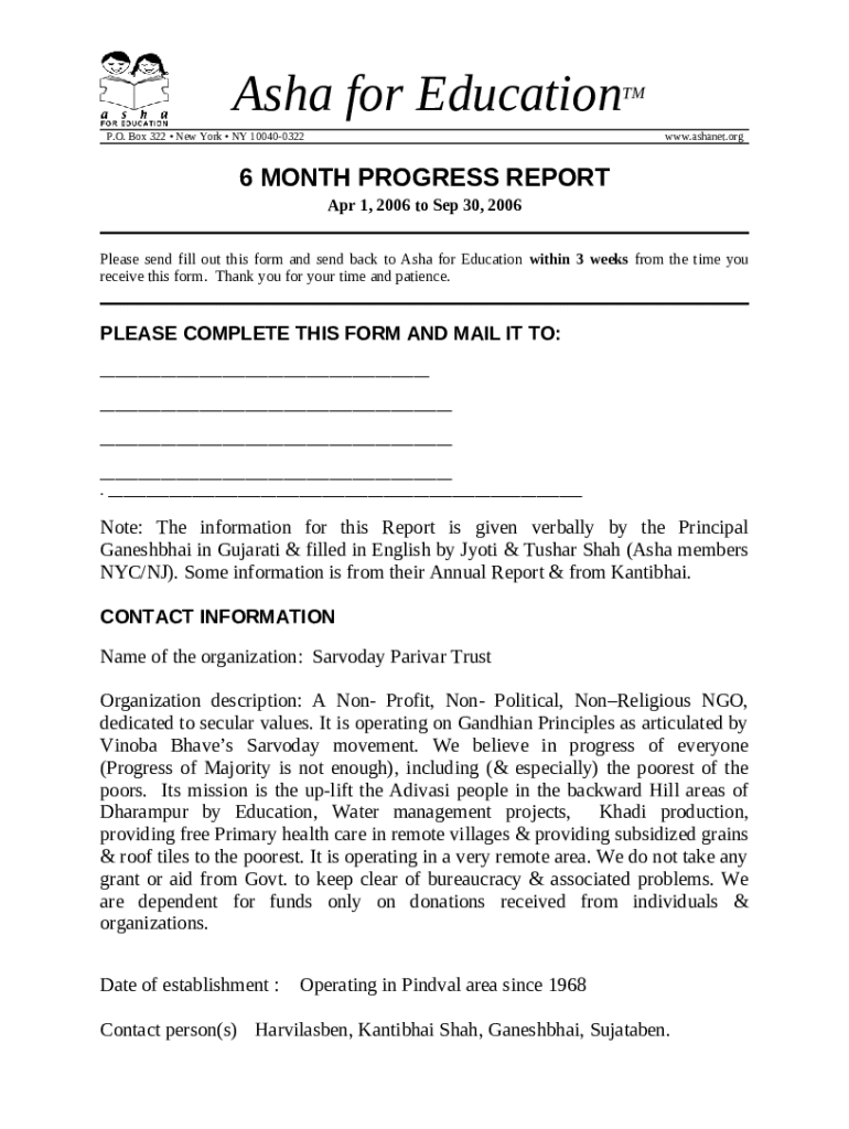 Note: The ination for this Report is given verbally by the Principal ...