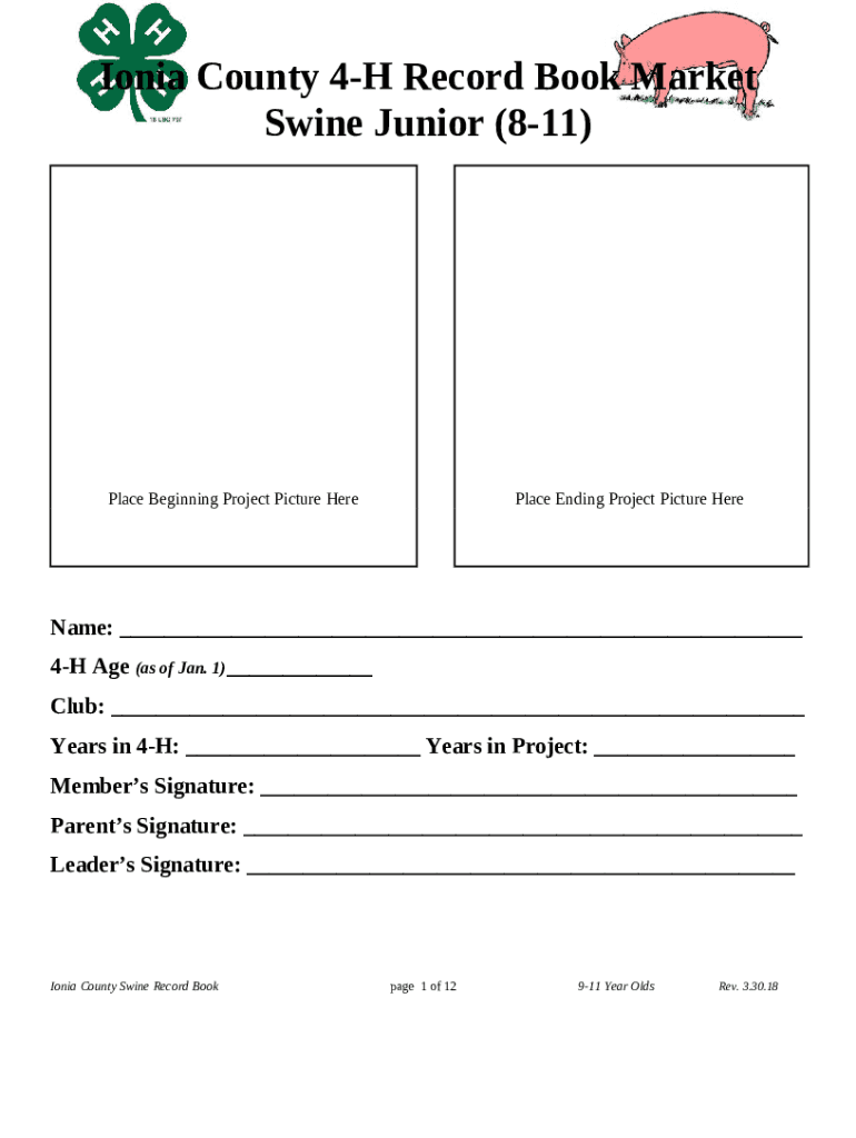 4-H Record and Project Books - Sarasota County Doc Template | pdfFiller