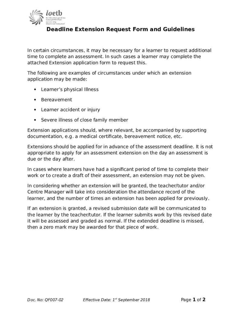 Deadline Extension Request - Accessibility Resources & Service Doc ...