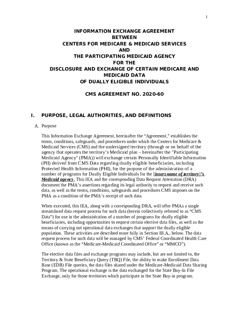 Ination Exchange Agreement (IEA) and Data Request Doc Template | pdfFiller