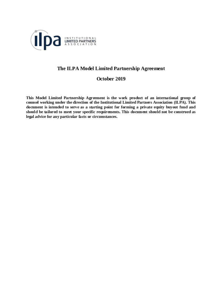 ILPA's Model Limited Partnership Agreement for Private ... Doc Template ...
