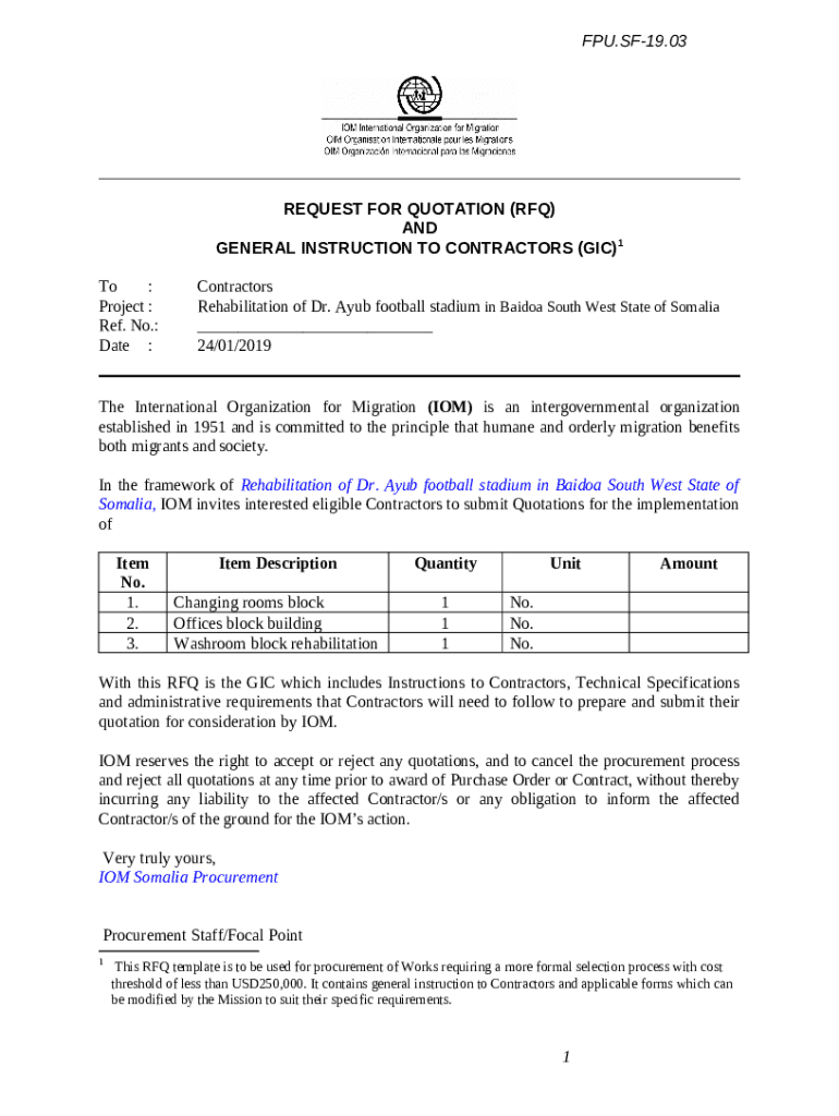 Solicitation (Request For QuotationRFQ) ... Doc Template | pdfFiller