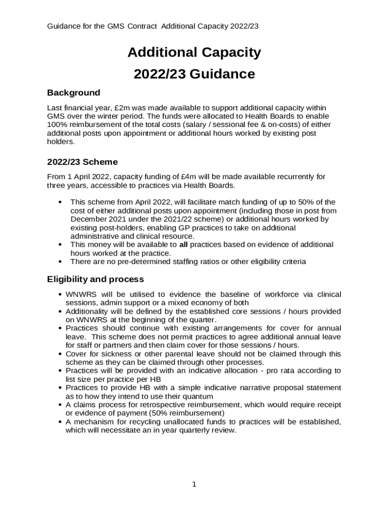 Guidance for the GMS Contract Additional ... - gov.wales Doc Template | pdfFiller