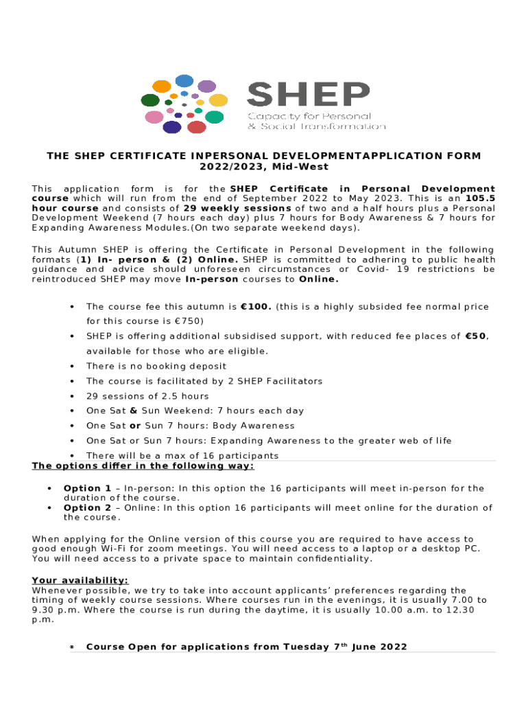 SCPD Application Generic Introduction Doc Template | pdfFiller