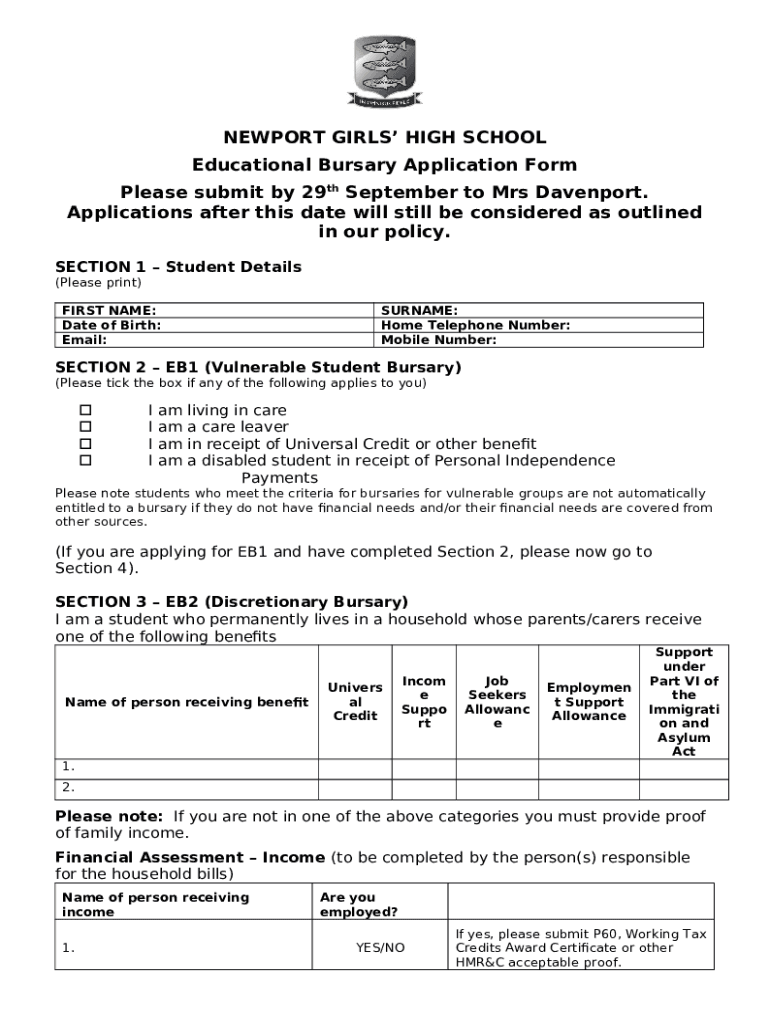 Bursary-application--2022-2023. ... Doc Template | pdfFiller