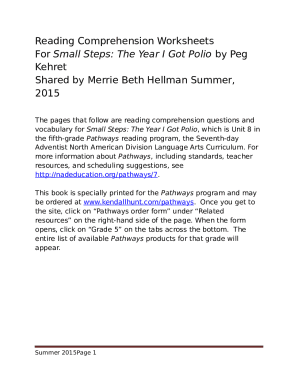 Small Steps: The Year I Got Polio Doc Template | pdfFiller