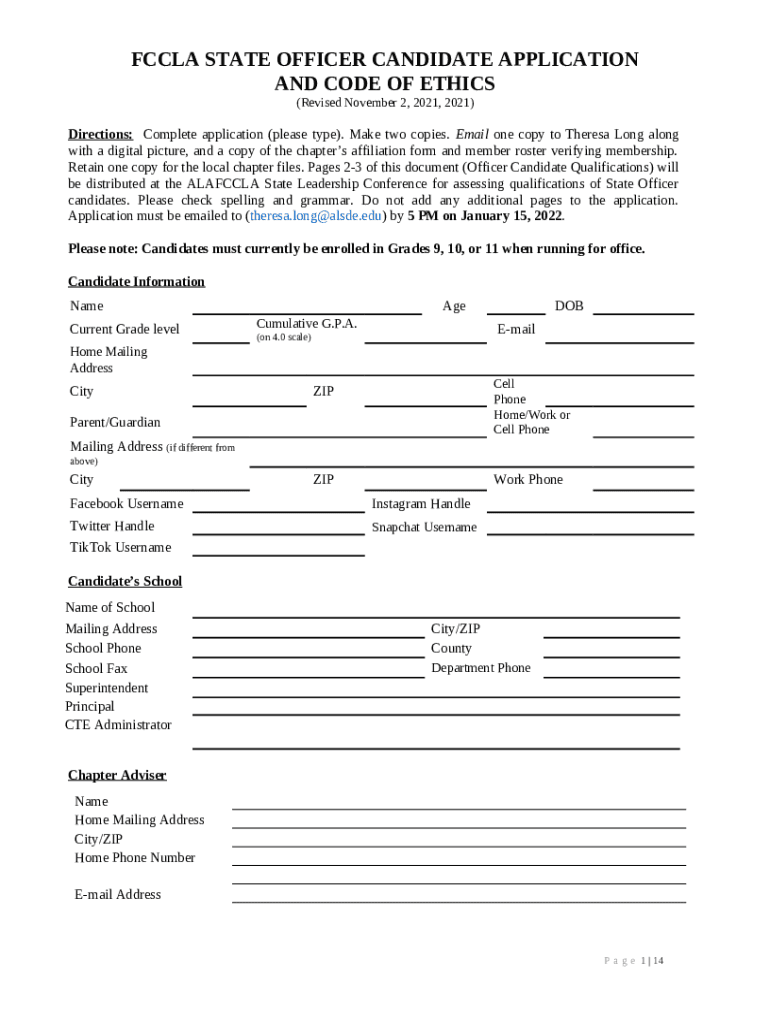 2022-2023 State Officer Candidate Handbook and ... Doc Template | pdfFiller