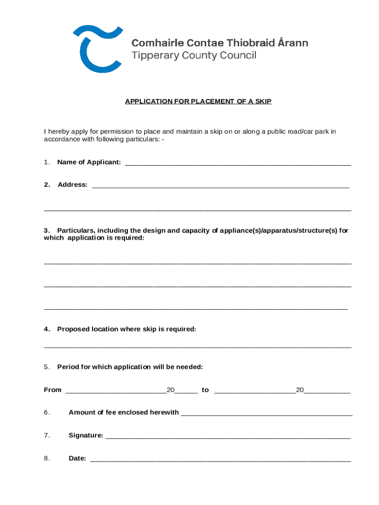 APPLICATION FOR PERMISSION TO PLACE A ... Doc Template | pdfFiller