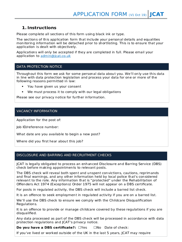 Application for Oswald Road Primary School Doc Template | pdfFiller
