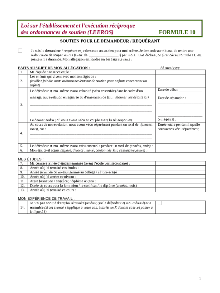 Faire Appel a une Ordonnance du Tribunal pour les ... Doc Template | pdfFiller