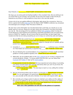 Letter-to-Patients-Coleman-Template. ... Doc Template | pdfFiller