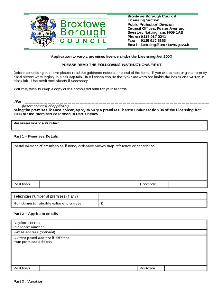 06-application-to-vary-a-premises-licence- ... Doc Template | pdfFiller