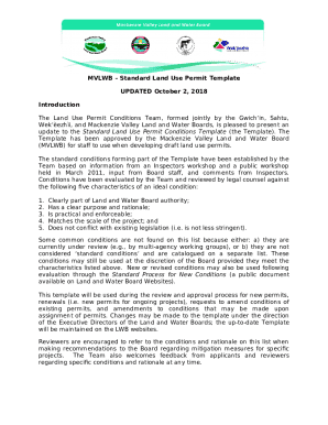 MVLWB - Standard Land Use Permit Conditions Template Doc Template ...