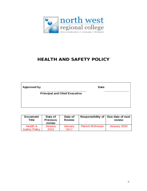 Global Health and Safety Policy - Statement of Intent Doc Template ...