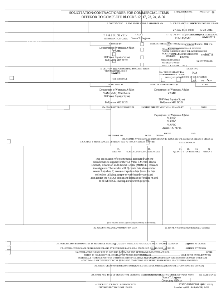 ADDENDUM TO STANDARD 1449 Doc Template | pdfFiller