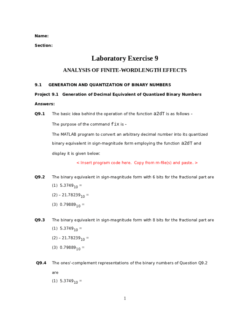 Binary Numbers Worksheet Doc Template | pdfFiller