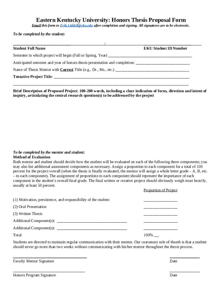 EKU Honors College calls for presentation proposals Doc Template ...