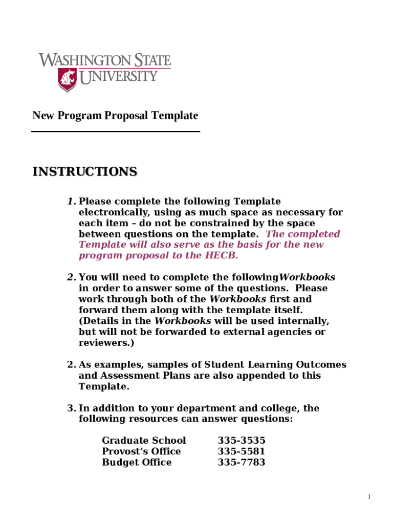 New Program Idea Proposal UTRGV Doc Template | pdfFiller