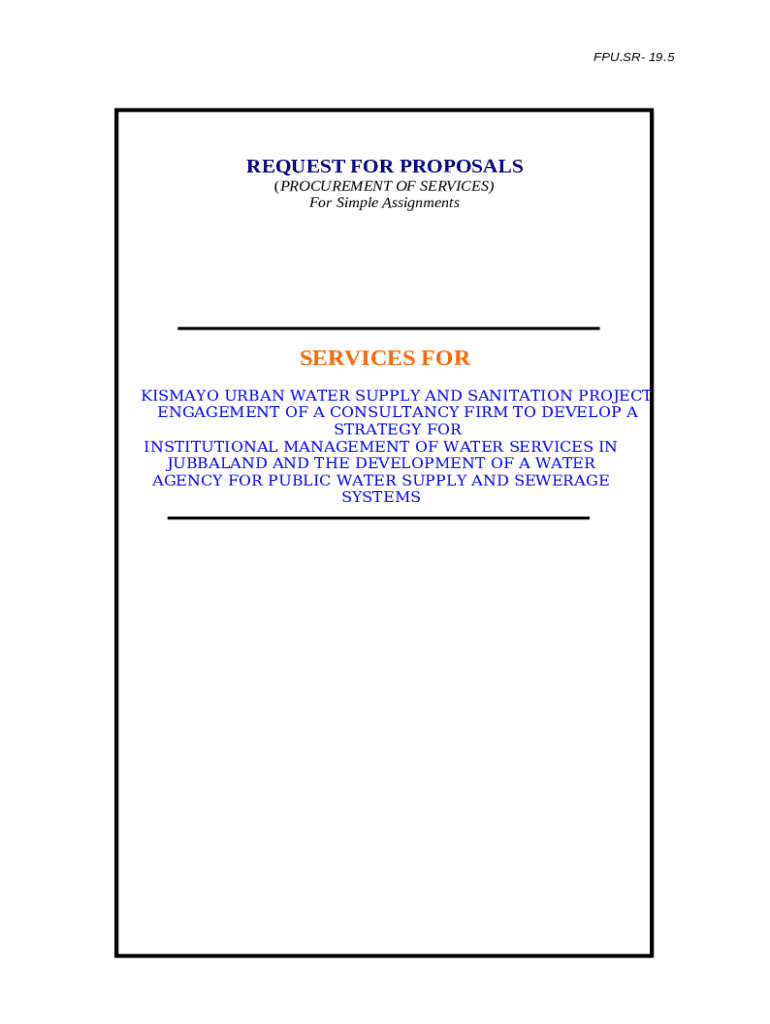 Request for Proposals - Rural Water Supply and Sanitation ... Doc ...
