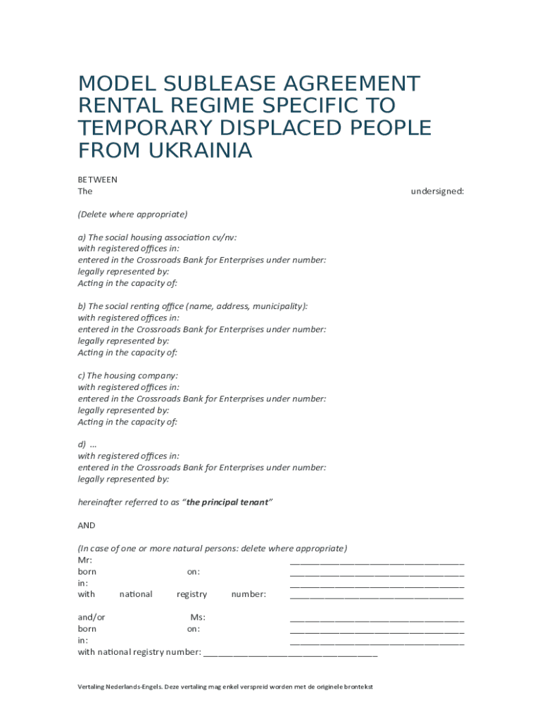 Subletting - Off Campus Engagement and Support Doc Template | pdfFiller