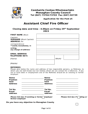 Assistant Chief Fire Officer -Application Doc Template | pdfFiller