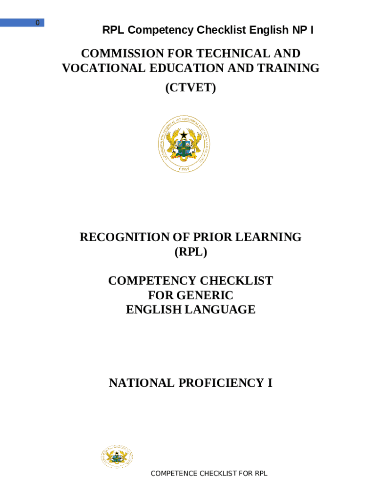 RPL Competency Checklist ICT NP II COMMISSION FOR ... Doc Template ...