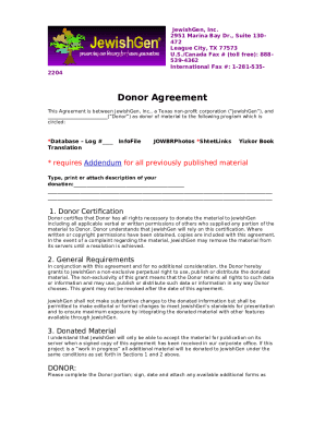 Donor Agreement - JOWBR Doc Template | pdfFiller