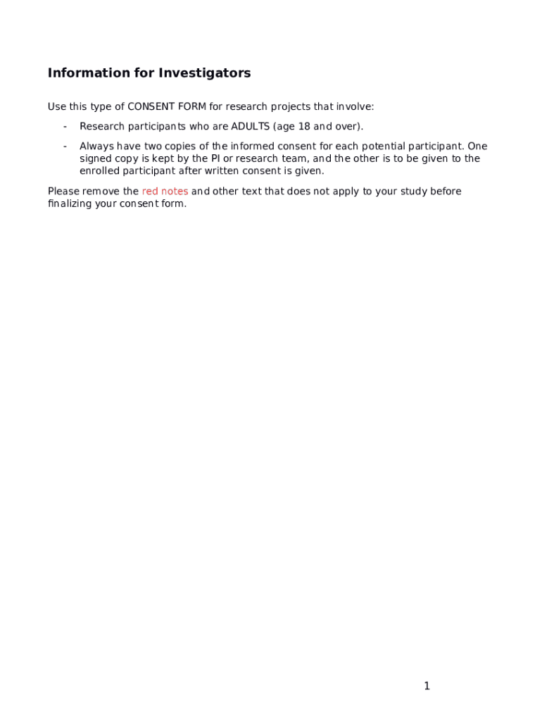 Use this type of CONSENT for research projects that involve: Doc ...