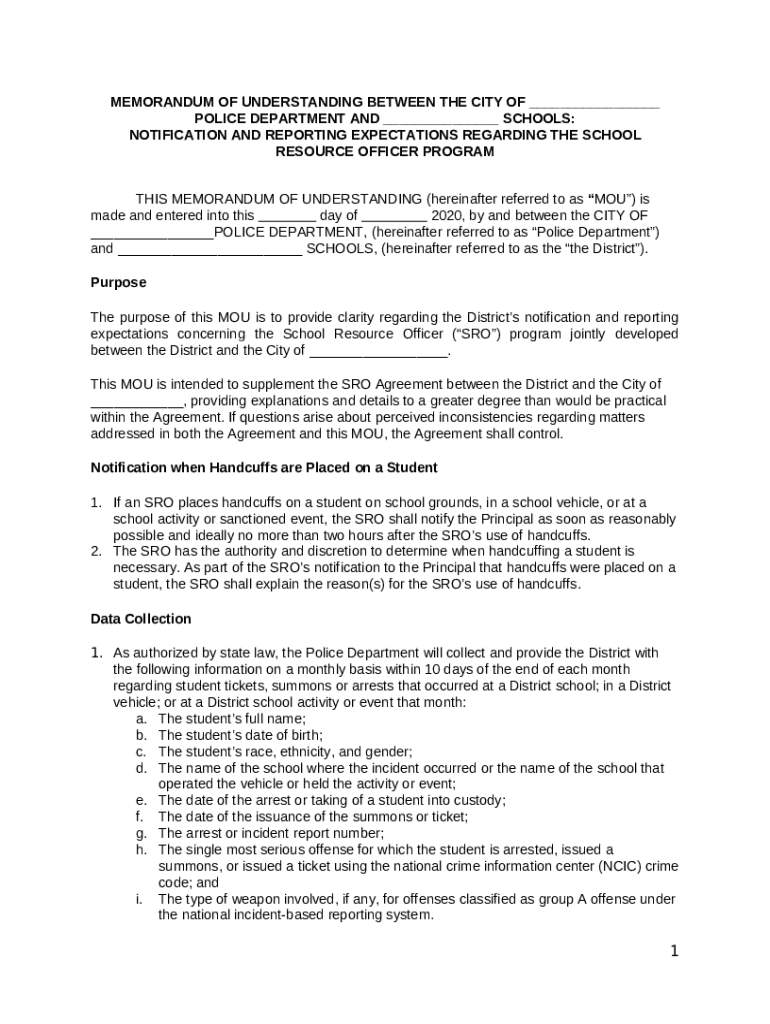 Fact Sheet: Memorandum of Understanding for School- ... Doc Template ...