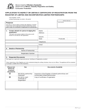 Application to inspect or obtain a certificate of registration ... Doc Template | pdfFiller