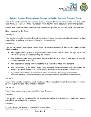 North East Ambulance Service NHS Foundation Trust Doc Template | pdfFiller