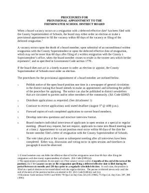 Procedure for provisional appointment to the freshwater ... Doc ...