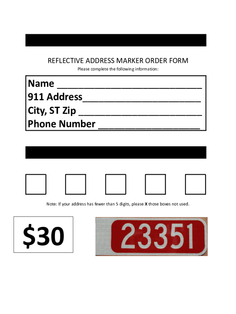 Fillable Online 911 Sign Order Form.docx Fax Email Print - pdfFiller
