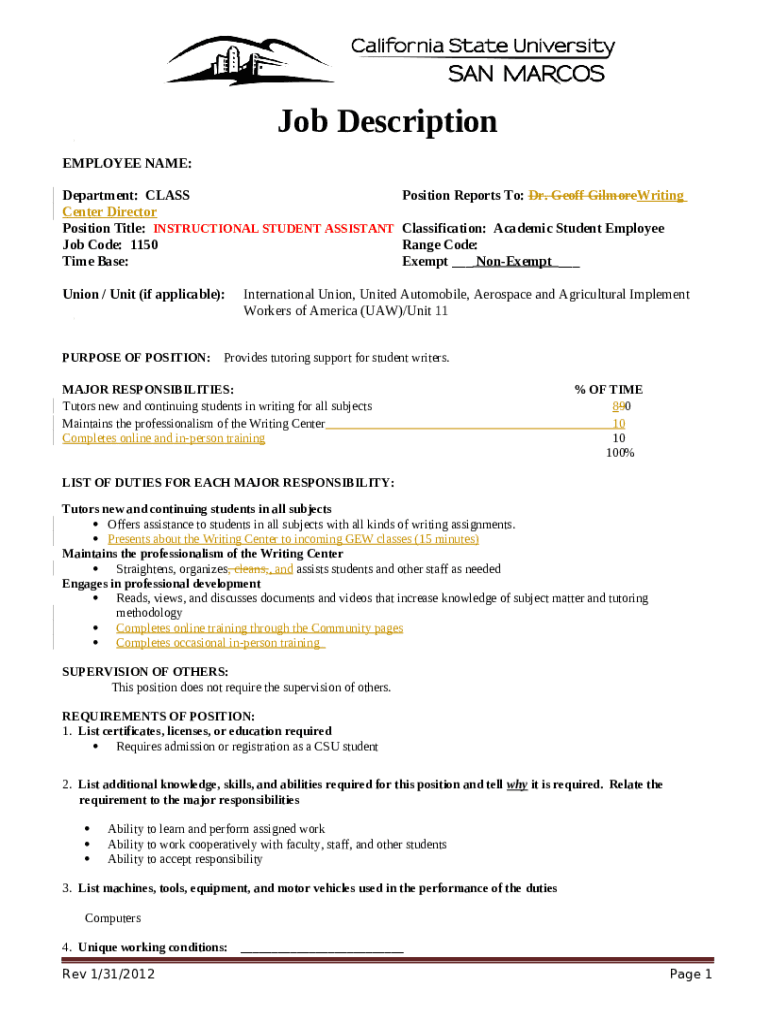 Class Specifications - Los Angeles Community College ... Doc Template ...